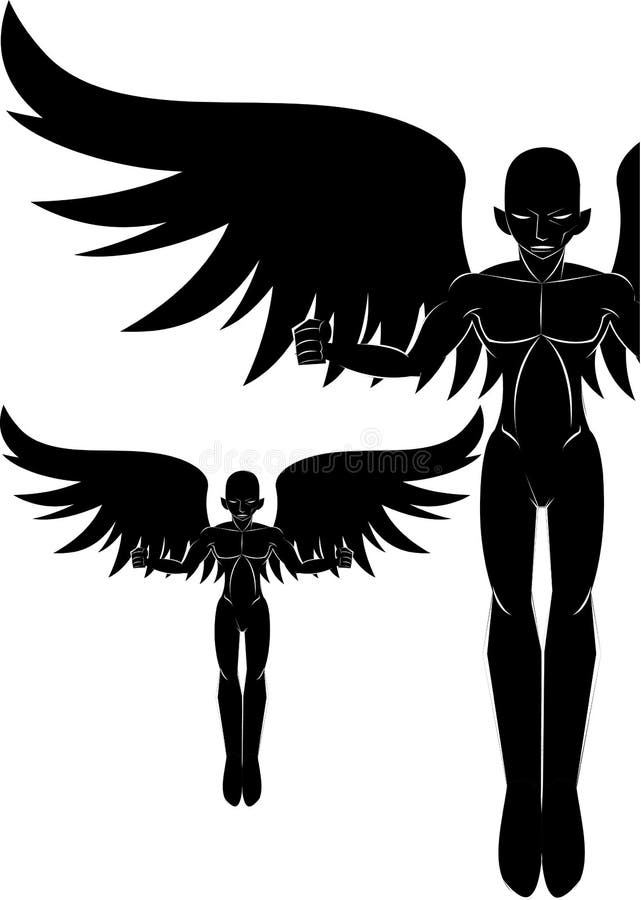 Dark fallen angel stock vector. Illustration of angel - 10313498