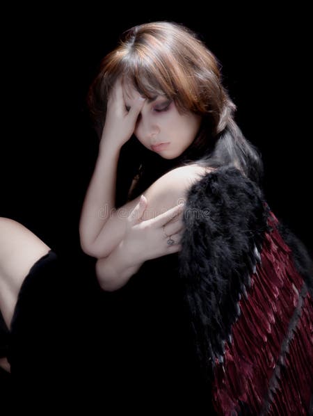 Dark Angel Anguish stock image. Image of caucasian, mythical - 4052281