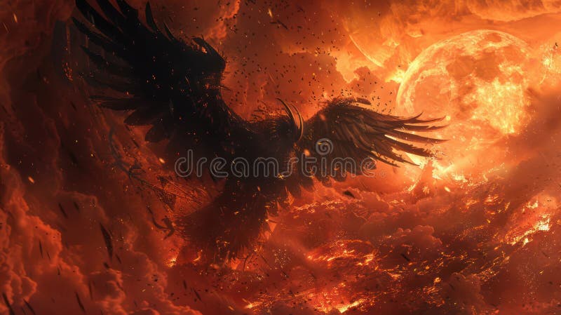 Dark Angel in Inferno: a Collage of Evil and Satanic Elements Created ...