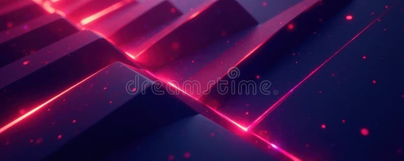 Dark, Angular Shapes Intersect, Creating Depth , Digital, Violet, Art ...