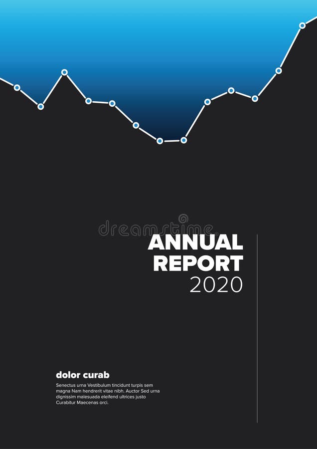 Dark Annual Report Cover Template with Abstract Blue Graph Stock Vector ...