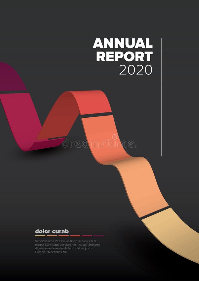Dark Annual Report Cover Template with Abstract Graph Stock Vector ...