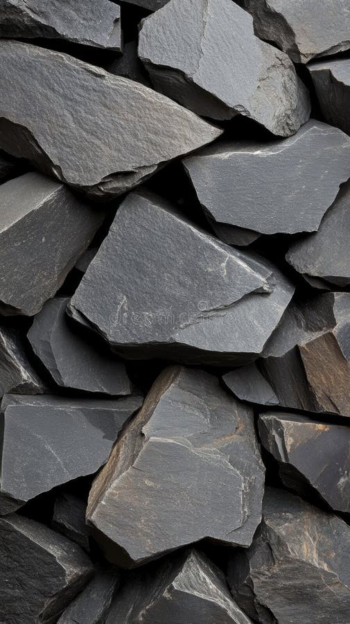 Anthracite Stones Arranged in a Chaotic Formation Showcasing Natural ...