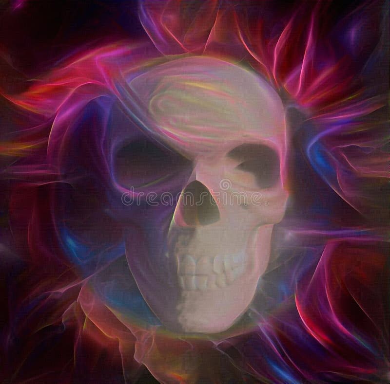 Dark art. Human skull stock illustration. Illustration of abstract ...