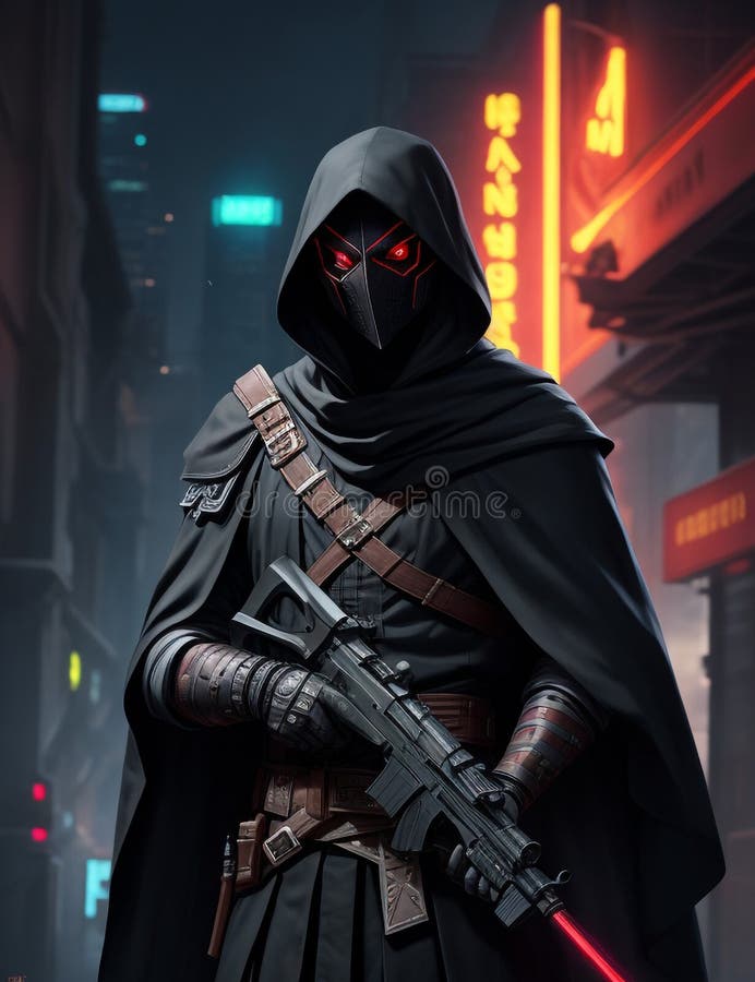 Dark assassin stock illustration. Illustration of shadow - 328792133