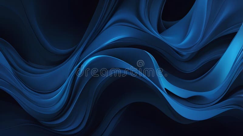 Dark Azure Blue Abstract Waves Background Stock Illustration ...