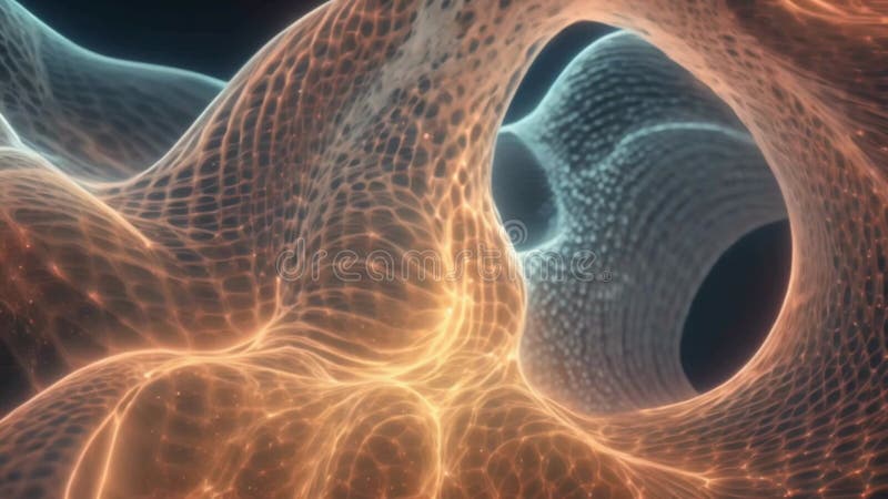 In the Dark Backdrop, a Continuous 4K Loop Showcases a Radiant Golden ...