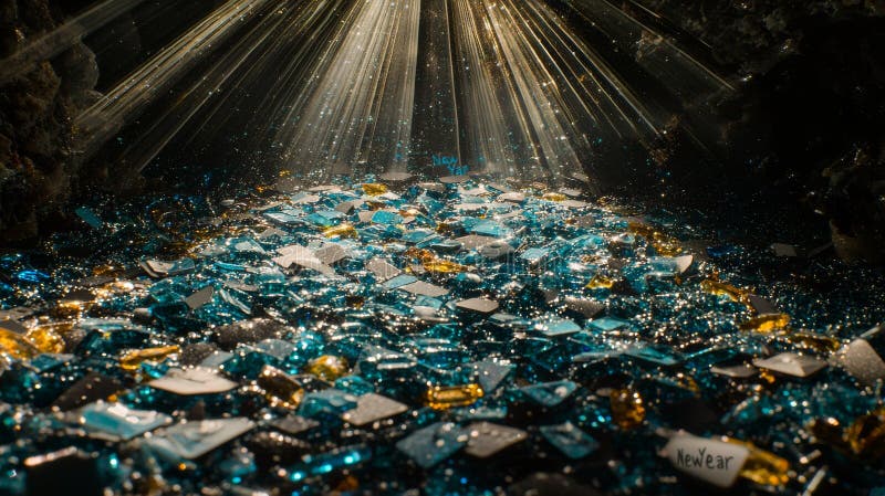 On a Dark Background, an Abstract Array of Bright Colors and Patterns ...