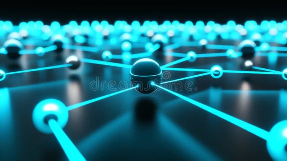 A Dark Background with an Abstract Network of Molecular Structure Stock ...