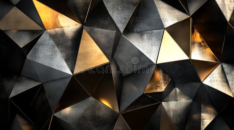 A Dark Background Adorned with Metallic Geometric Shapes High Quality ...