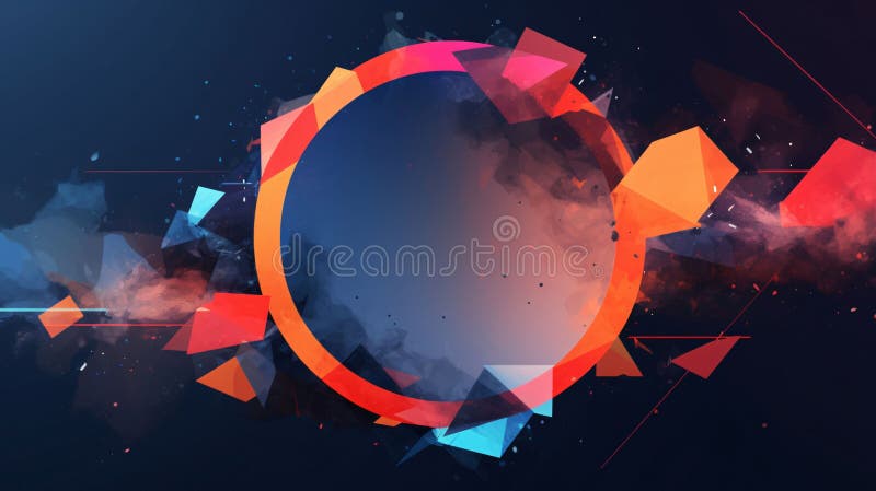 Dark Background Around Geometric Figures, Abstraction and Circle, Frame ...