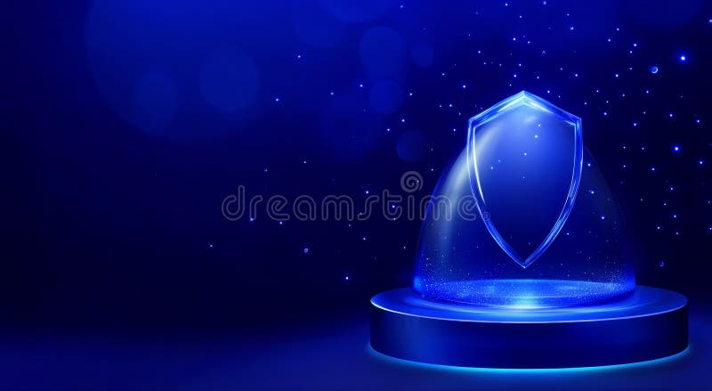 On a Dark Background, an Award in the Form of a Glass Shield is ...