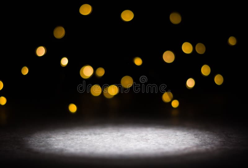 Dark Background and Bright Blurred Lights from Behind. Illuminated ...