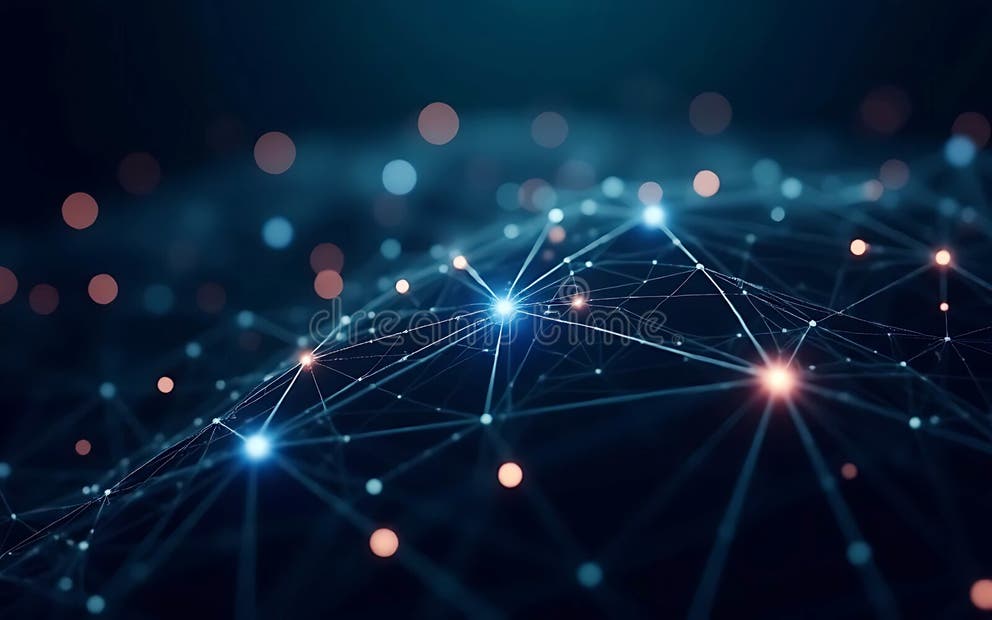 A Dark Background with Bright, Interconnected Neural Nodes, Symbolizing ...