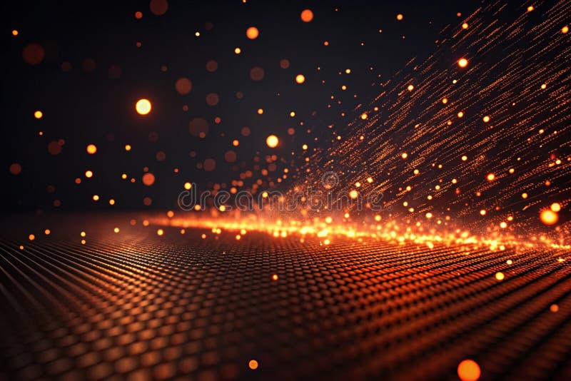 Dark Background with Carbon Fiber Texture and Glowing Orange Light ...