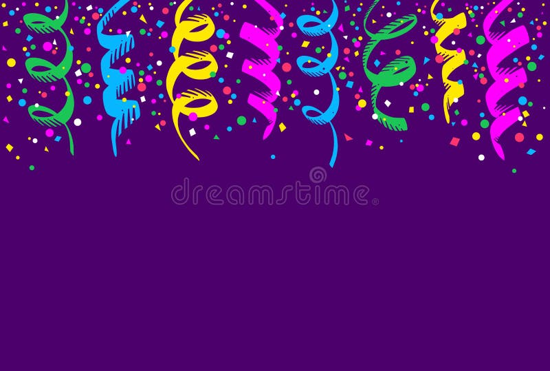 Dark Background with Colorful Streamers Stock Vector - Illustration of ...