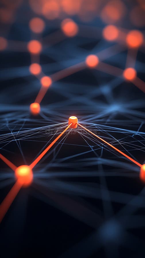 Dark Background with 3D Geometric Shapes and High-Tech Grid Stock ...