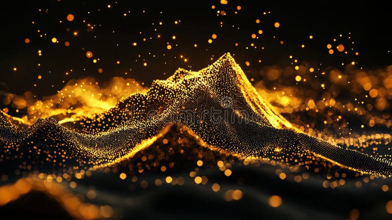 On a Dark Background, a 3D Rendering of Big Data Visualization is ...