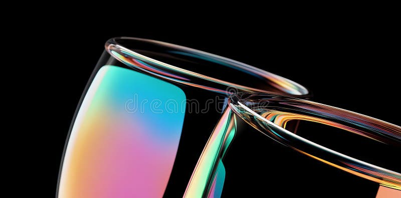 A Dark Background Design Showcasing a 3D Render of a Vibrant, Abstract ...