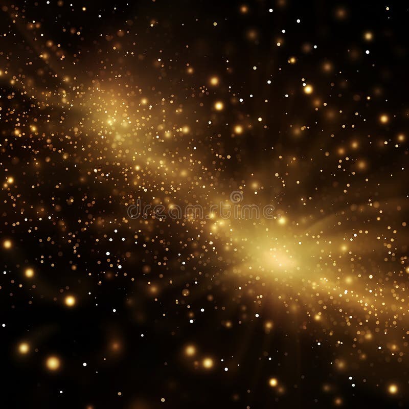 Dark Background with an Explosion of Gold Specs of Light Abstractly Put ...