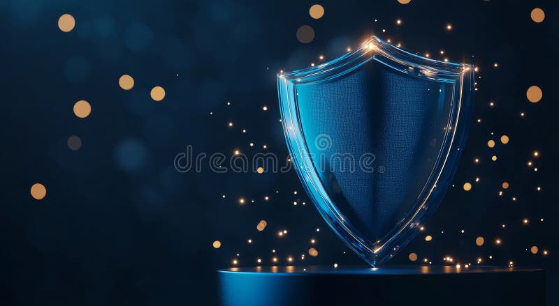 A Dark Background Features a Glass Shield Award Surrounded by Confetti ...