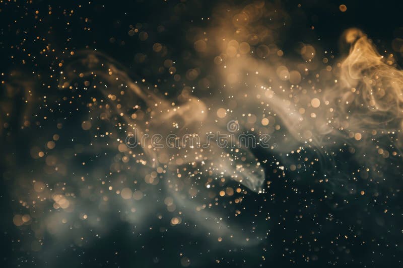 A Dark Background Filled with a Multitude of Shimmering Gold Dust ...