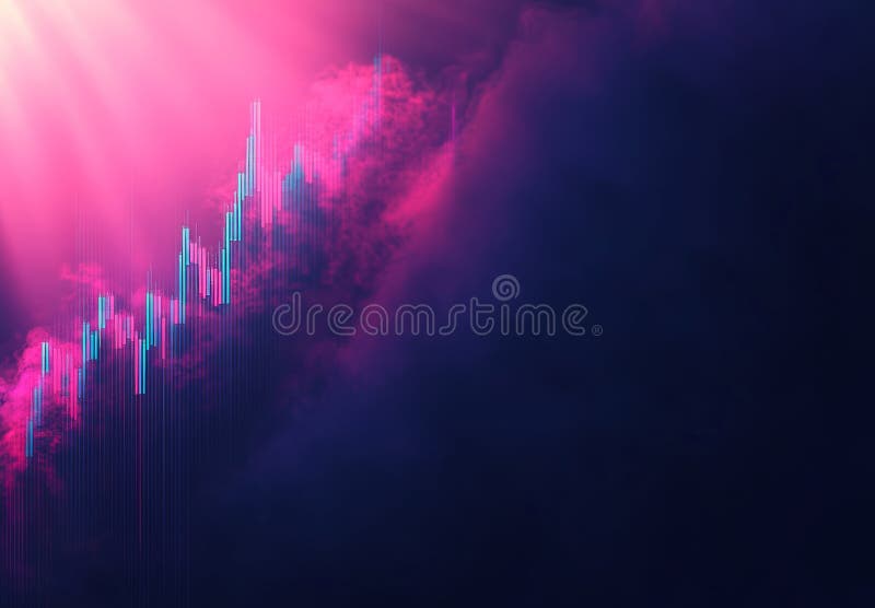 On a Dark Background, a Financial Graph Displays a Falling Trend, Which ...