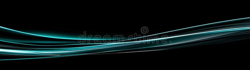 Dark Background with Flowing Teal Lines and Light Waves, Abstract ...