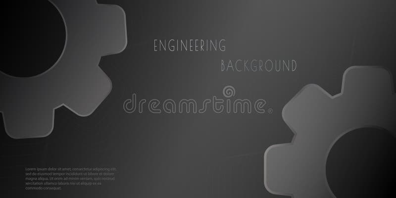 Dark Background with Gears of Metallic Color. Template for Banner ...