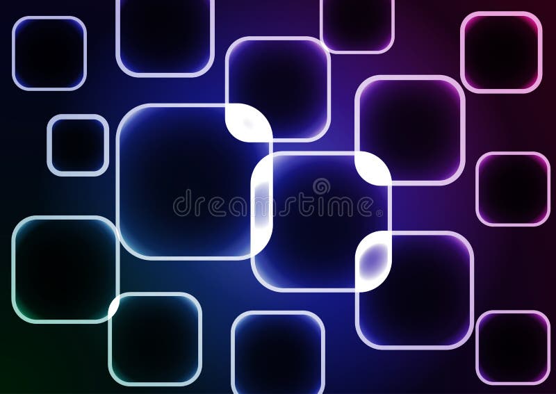 Dark Background with Glowing Transparent Squares Stock Vector ...