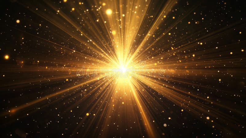A Dark Background with Golden Light Rays Radiating Out from the Center ...