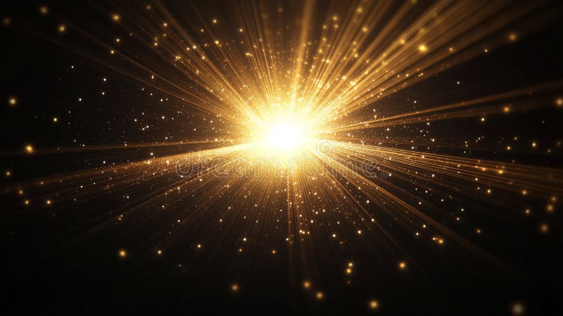 A Dark Background with Golden Light Rays Radiating Out from the Center ...