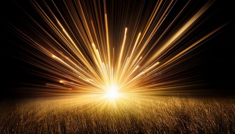Dark Background with Golden Rays Stock Illustration - Illustration of ...