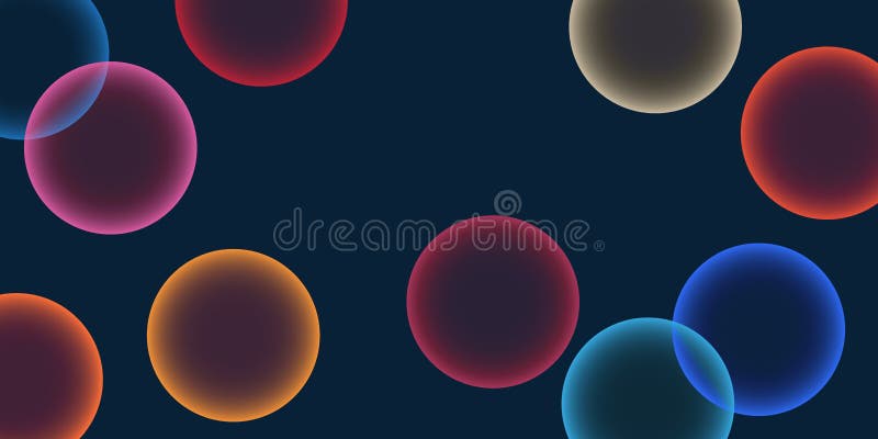 Dark Background, Header or Banner Design with Large Bubbles of Various ...