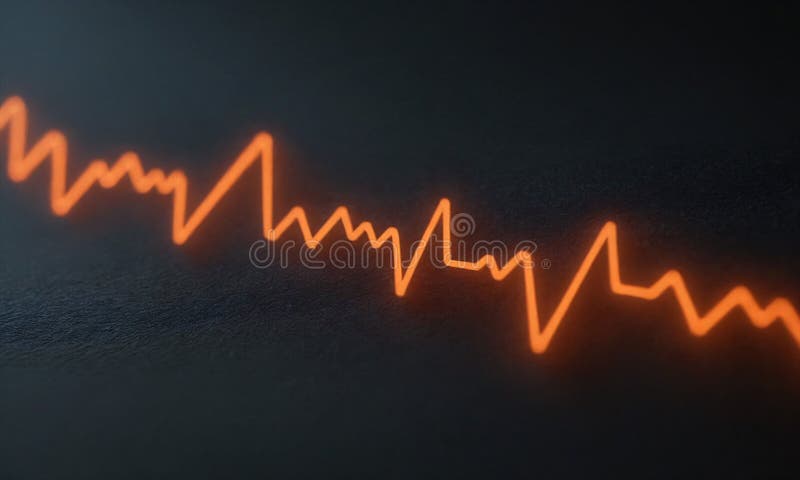 On a Dark Background, a Heart Rate Graph Stock Illustration ...