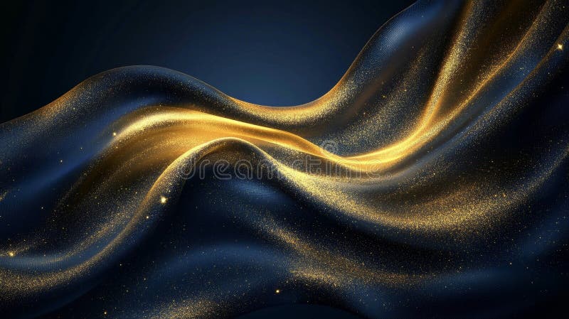 A Dark Background Highlights a Golden Spiral Shape in a 3D Rendering ...