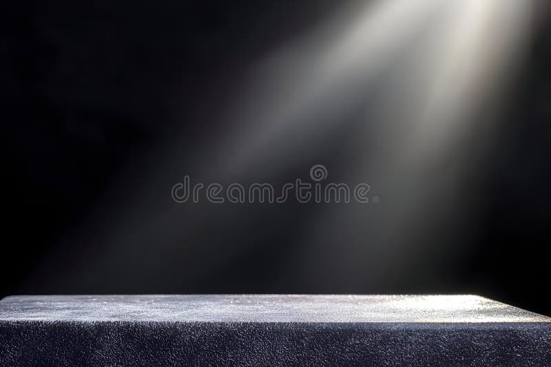 Dark Background with Illuminated Tabletop Display Stock Illustration ...