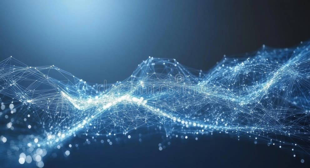 Dark Background with Interconnected Nodes and Lines Forming an Abstract ...