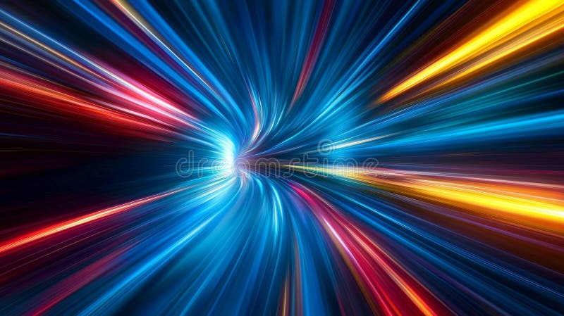 A Dark Background of Light with Rays of Colour Moving from the Center ...