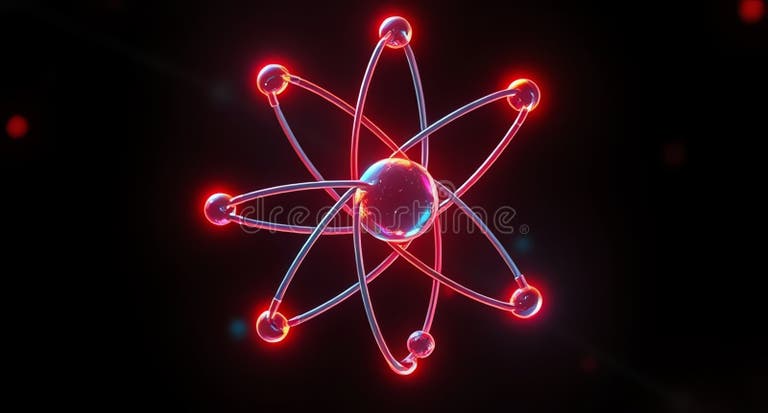 Dark Background with Logos Atom Science Stock Photo - Image of science ...