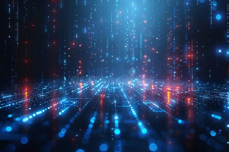 Dark Background with Matrix Code Falling, Black Background, Dark Blue ...