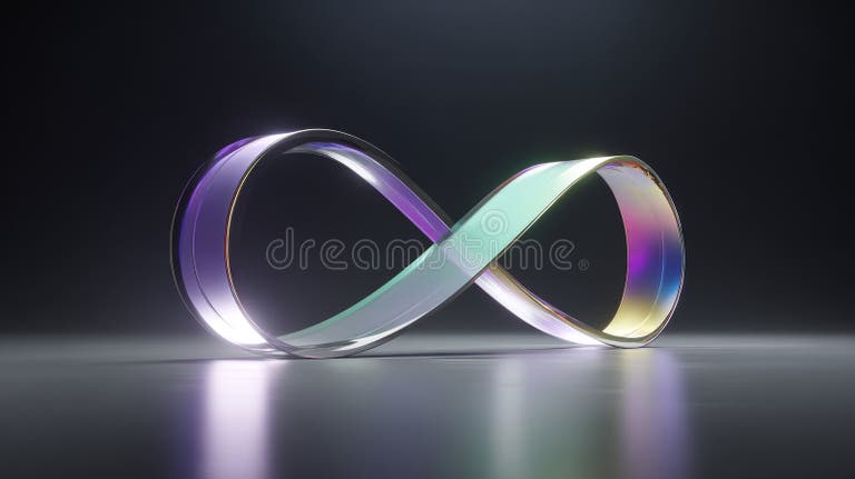 A Dark Background Provides the Setting for a Rainbow-colored Infinity ...