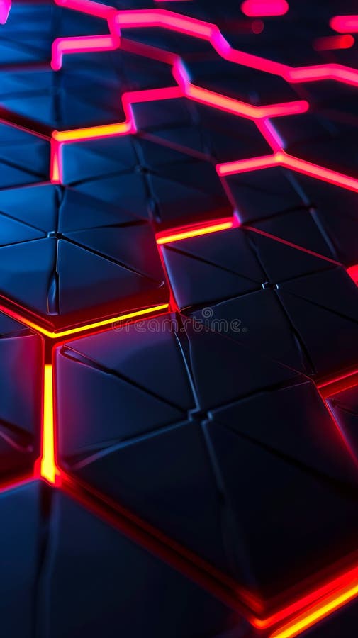 A Dark Background with Red and Blue Lights Stock Image - Image of cube ...