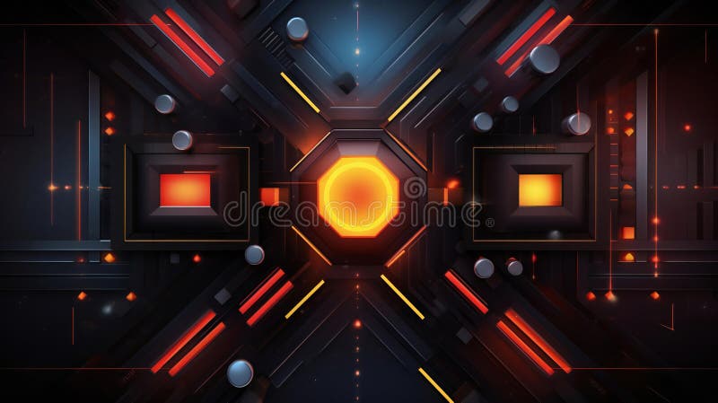 A Dark Background with Red and Yellow Lights. Generative Ai Stock ...