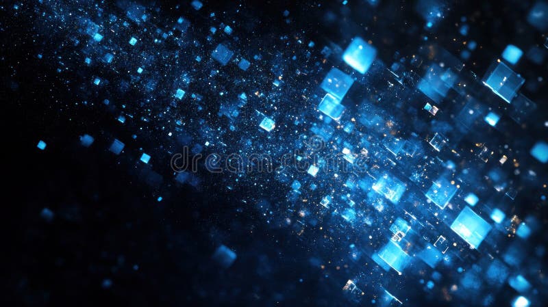Background with Scattered Blue Squares for Design Stock Photo - Image ...