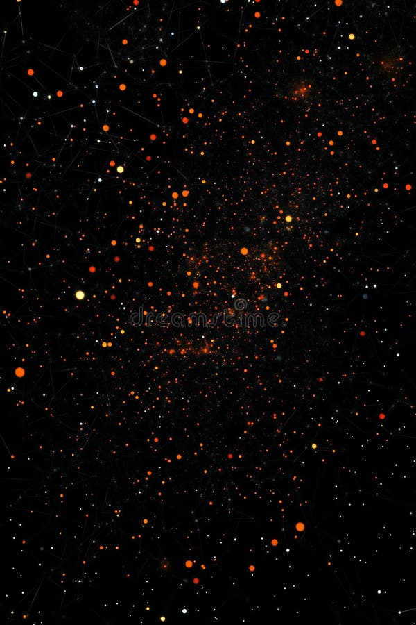 Dark Background with Scattered Data Nodes and Symbols Representing ...