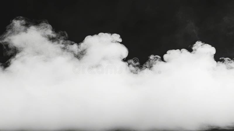A Dark Background Showcases White Smoke in Flowing Motion for Visual ...