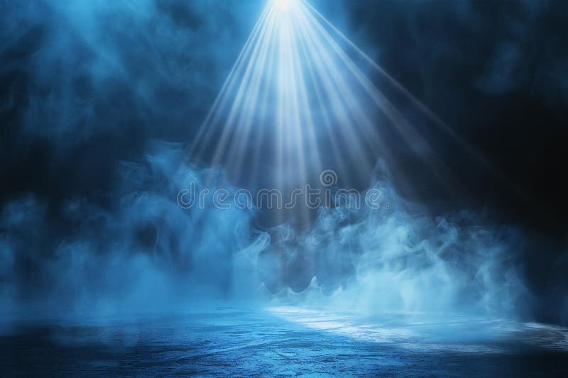 Dark Background with Spotlight Shining Down on the Floor, Fog Effect ...