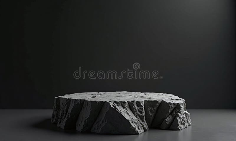 Dark Background Stone Platform Rough Textured Rock Flat Stock ...