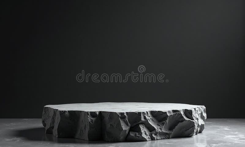 Dark Background Stone Platform Rough Textured Rock Flat Stock ...